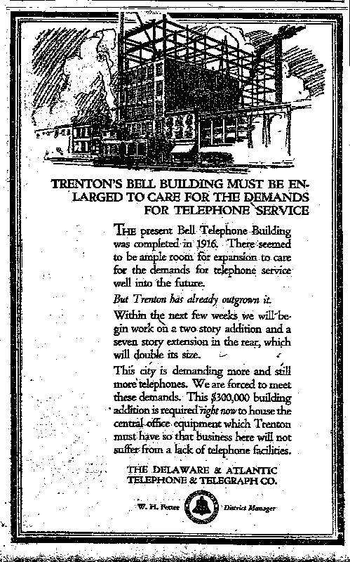 The 1923 Expansion of Trenton’s Bell Telephone Building - The Bell Apartments Blog